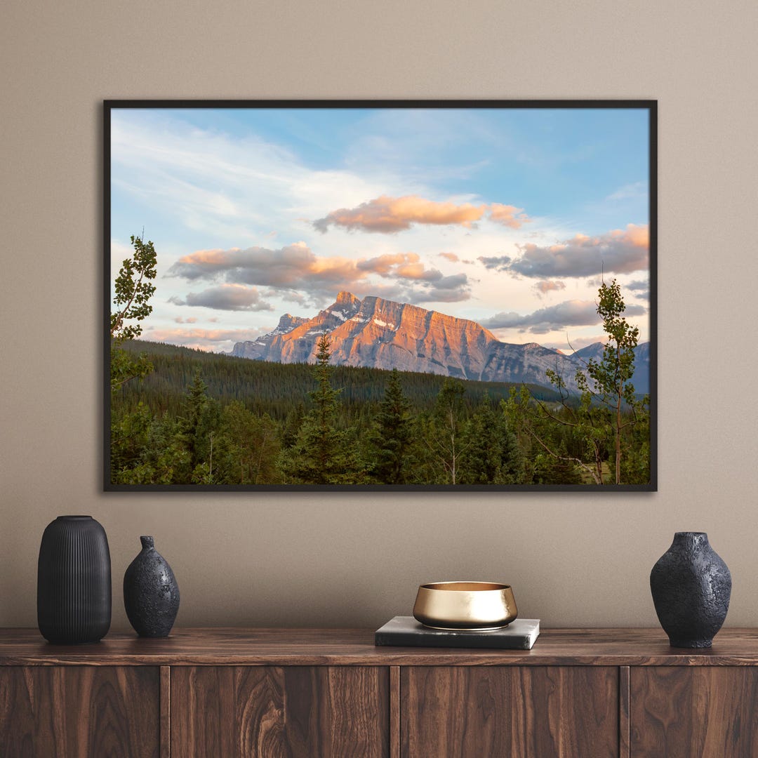 Alberta Mountain Digital Print, Mount Rundle, Banff National Park ...