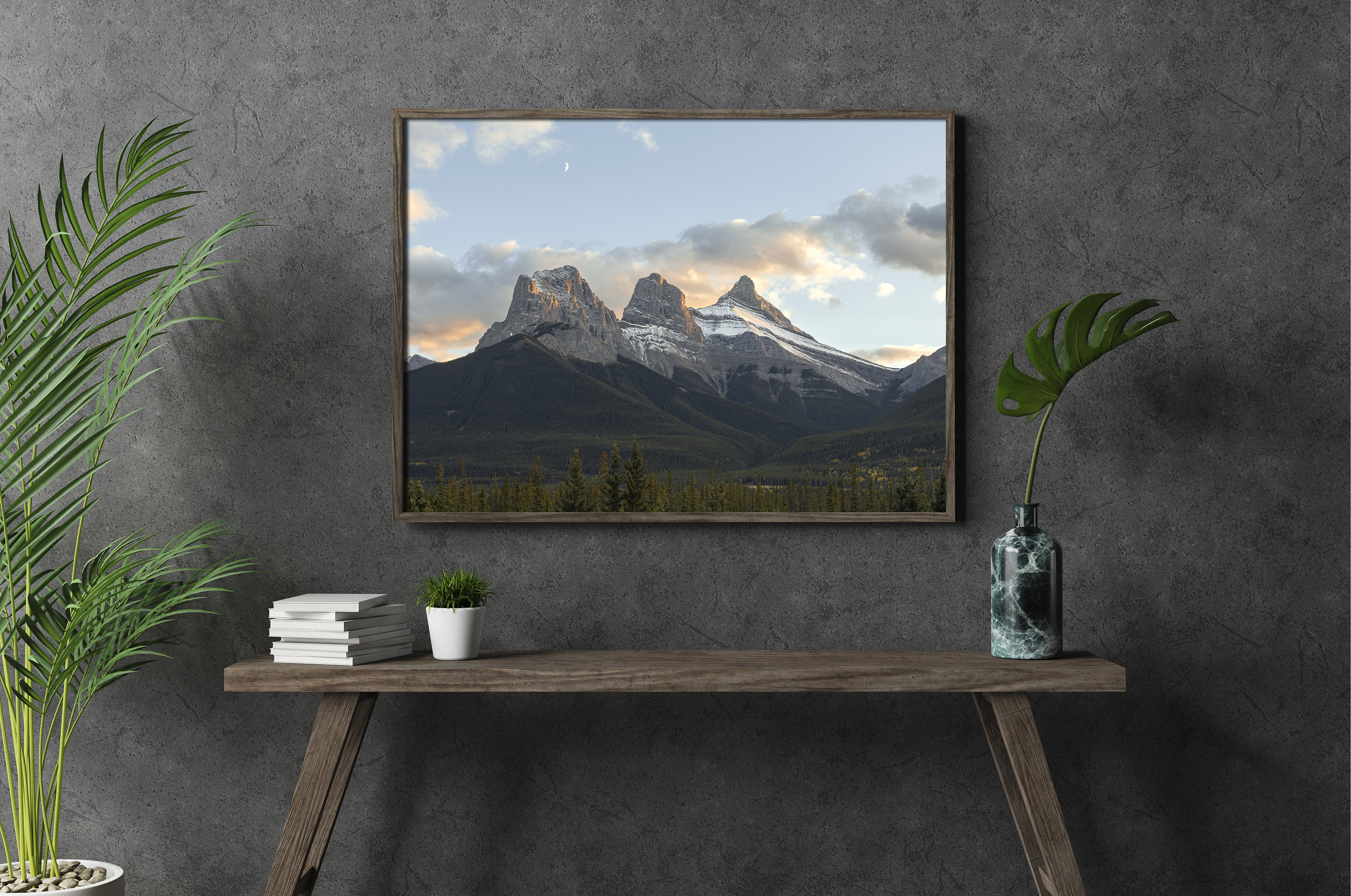 Three Sisters Landscape Digital Print, Canmore Mountain Photography ...