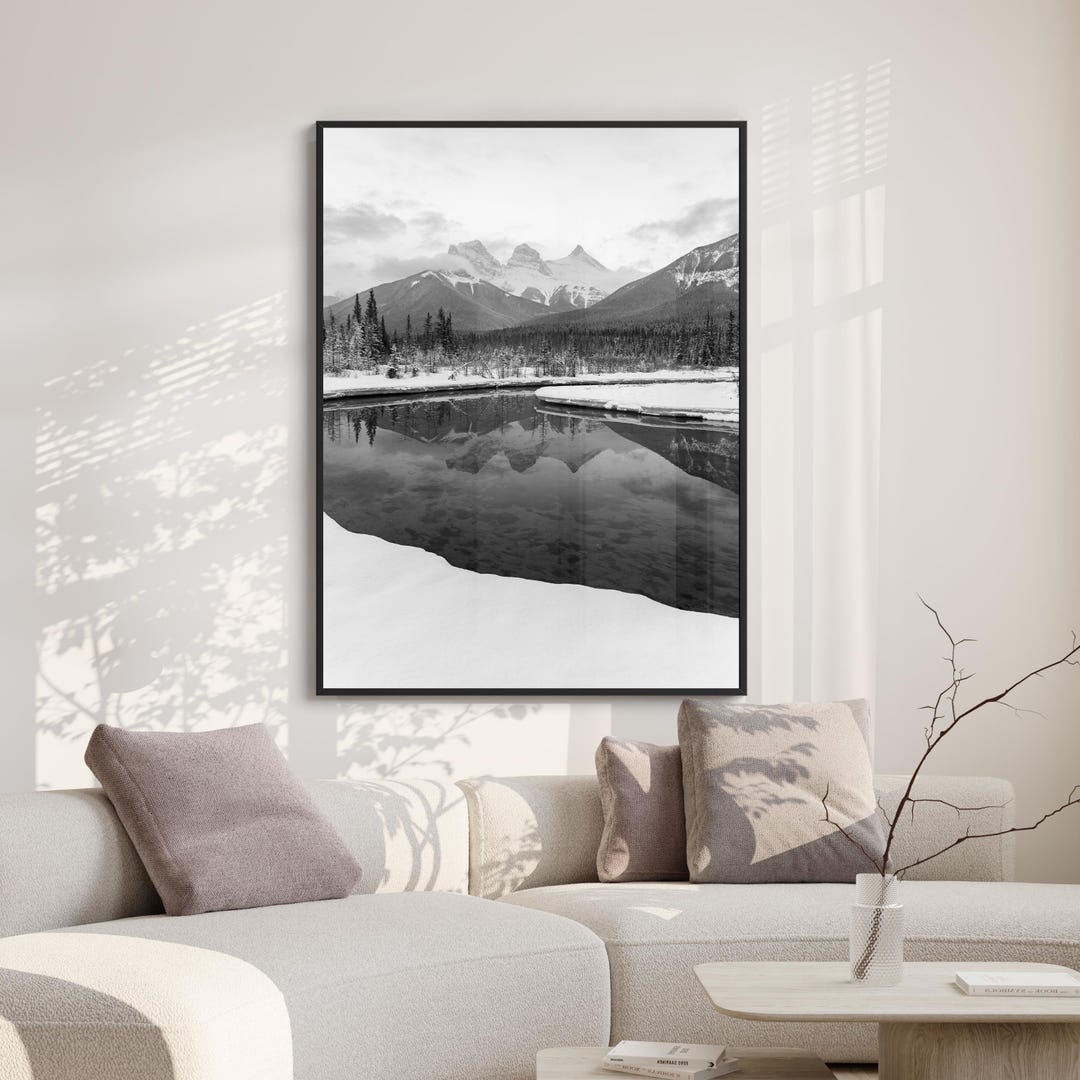 Three Sisters Winter Landscape Printable, Alberta Mountain Digital ...