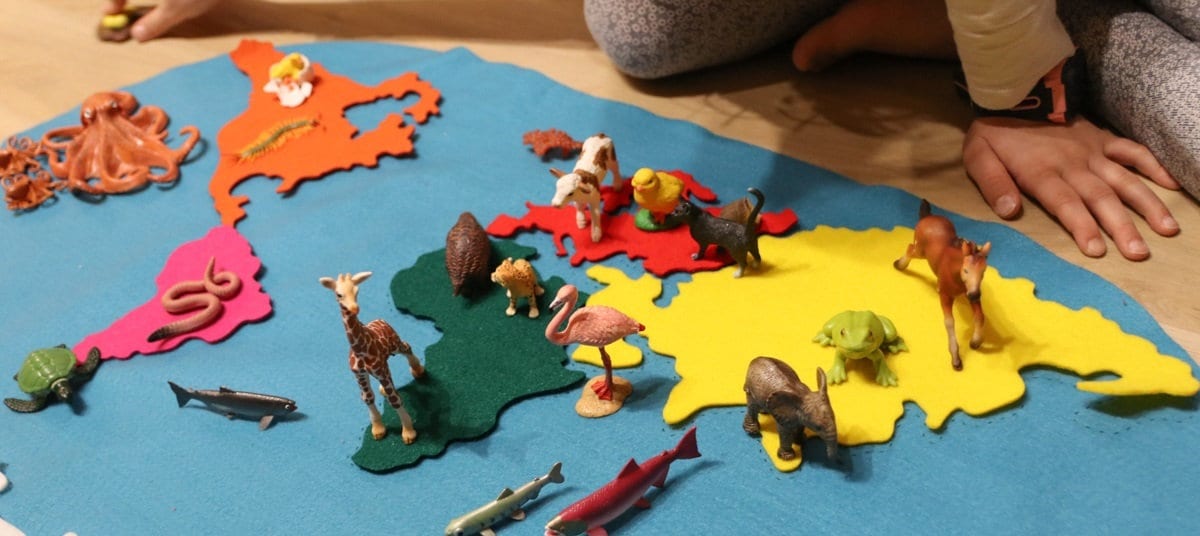 Montessori Felt World Map Continents - Etsy
