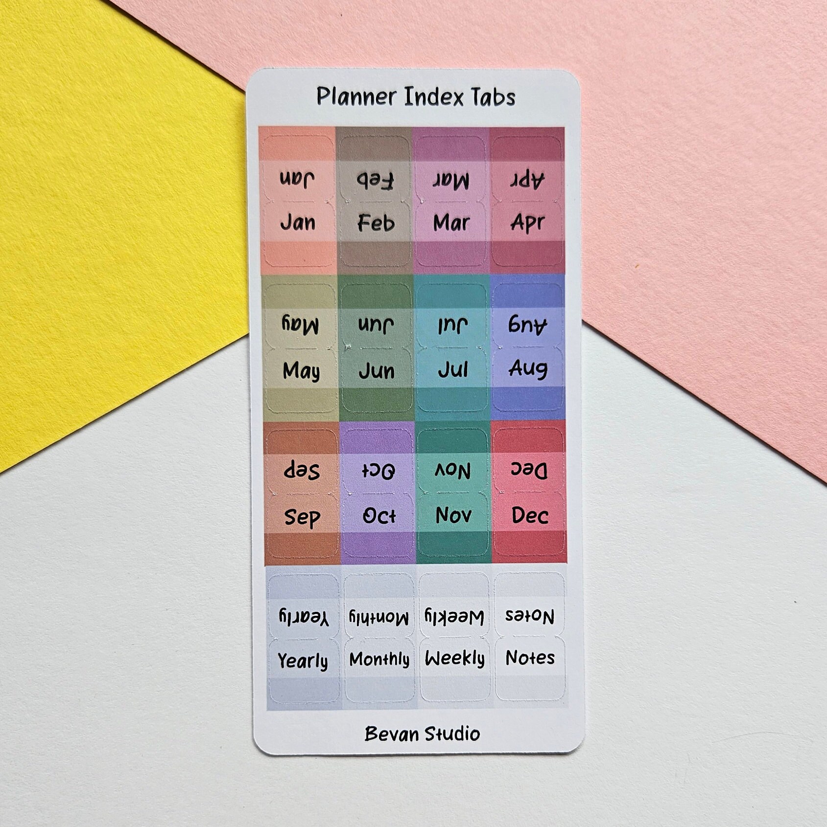 Hobonichi Colours Cute Planner Tab Index Stickers Sheet, Monthly ...