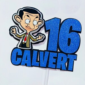Mr Bean Inspired TV Cartoon Personalised Cake Topper Set - Etsy