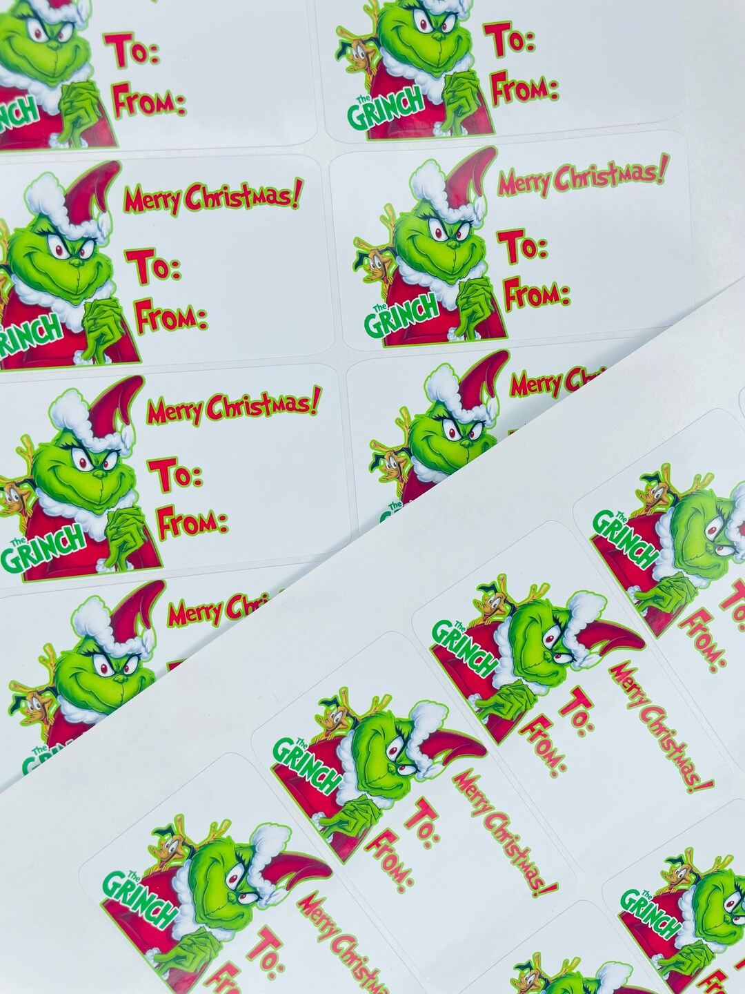 The Grinch Christmas Gift Label Stickers Christmas Tags Christmas Gift ...