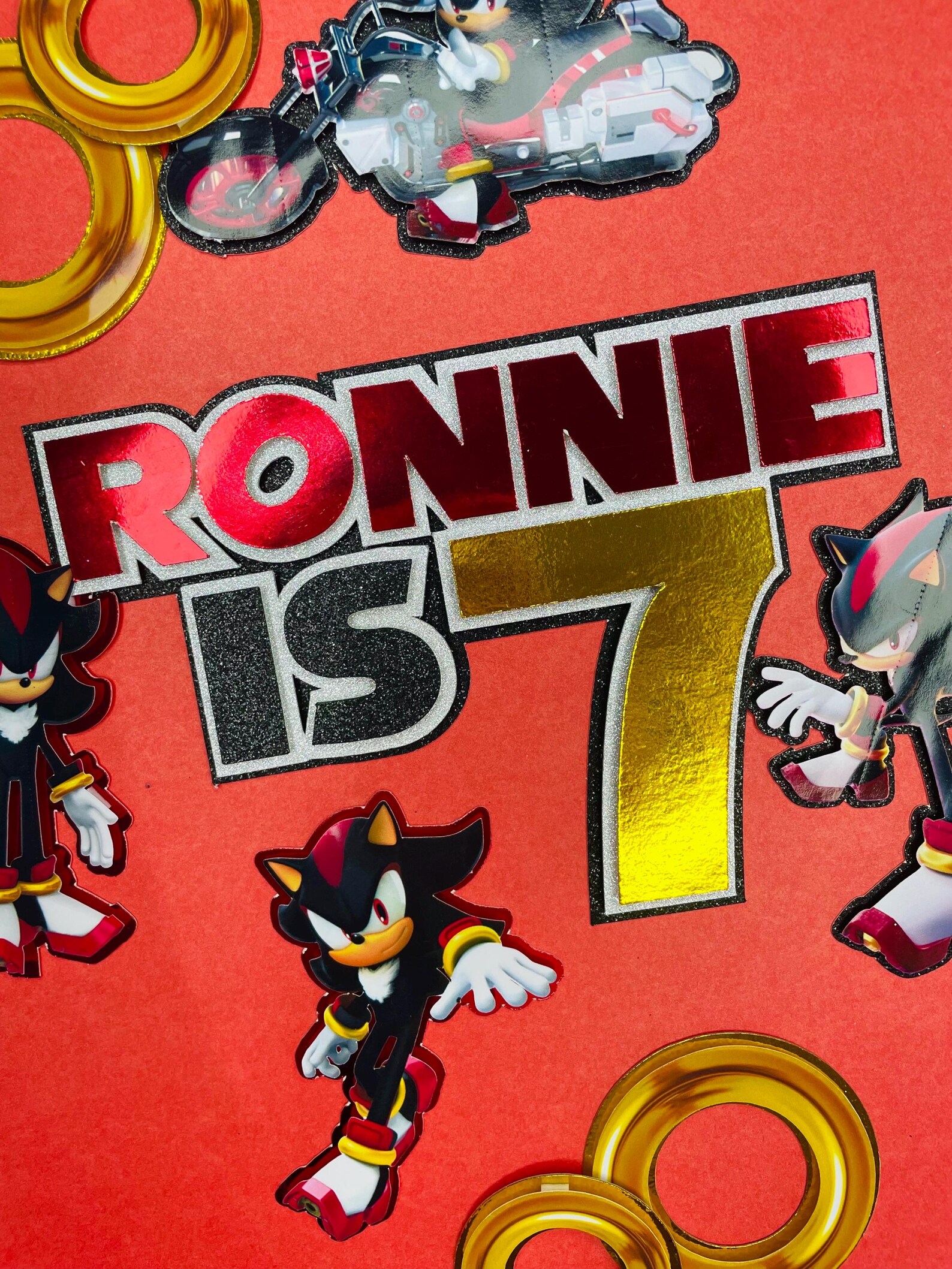 Shadow Sonic Hedgehog Inspired Cake Topper Set - Etsy