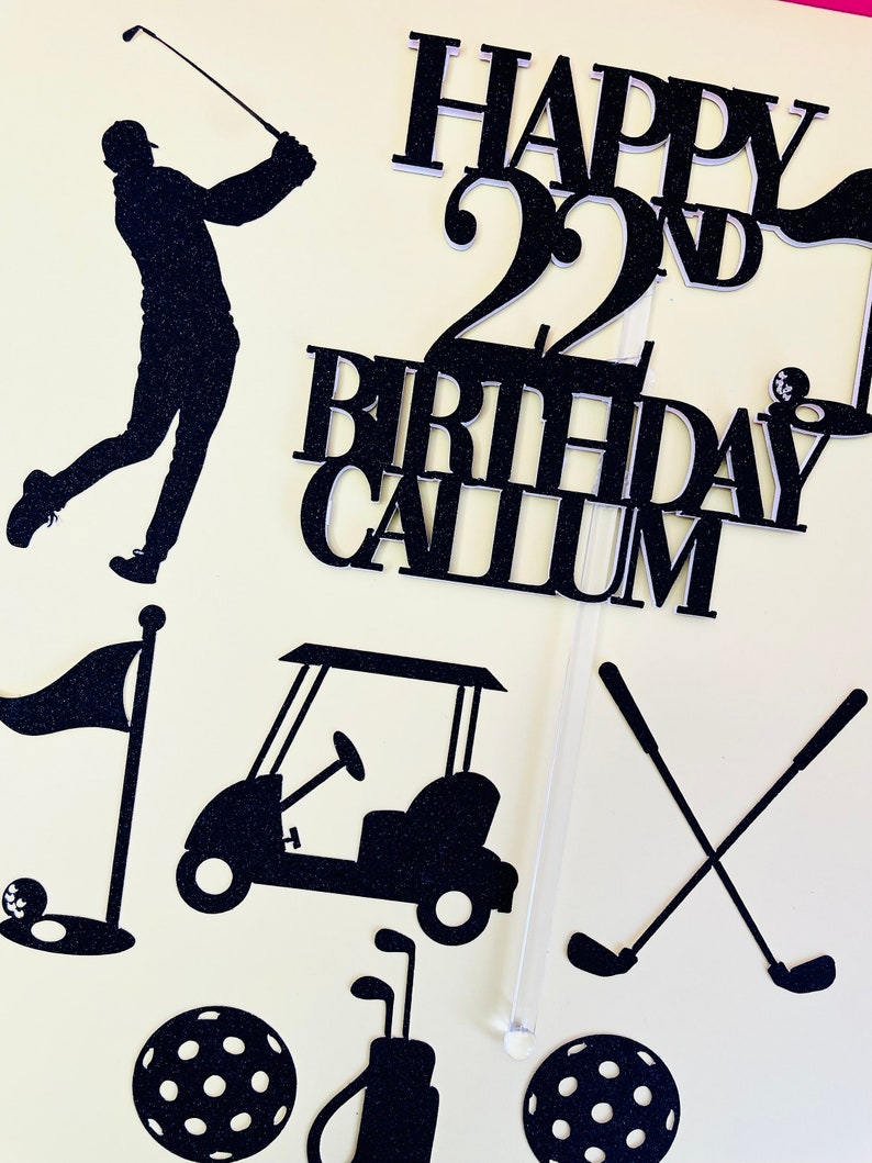 Golf Theme Cake Topper Set | Golfer Birthday | Golf Theme Cake Decor ...
