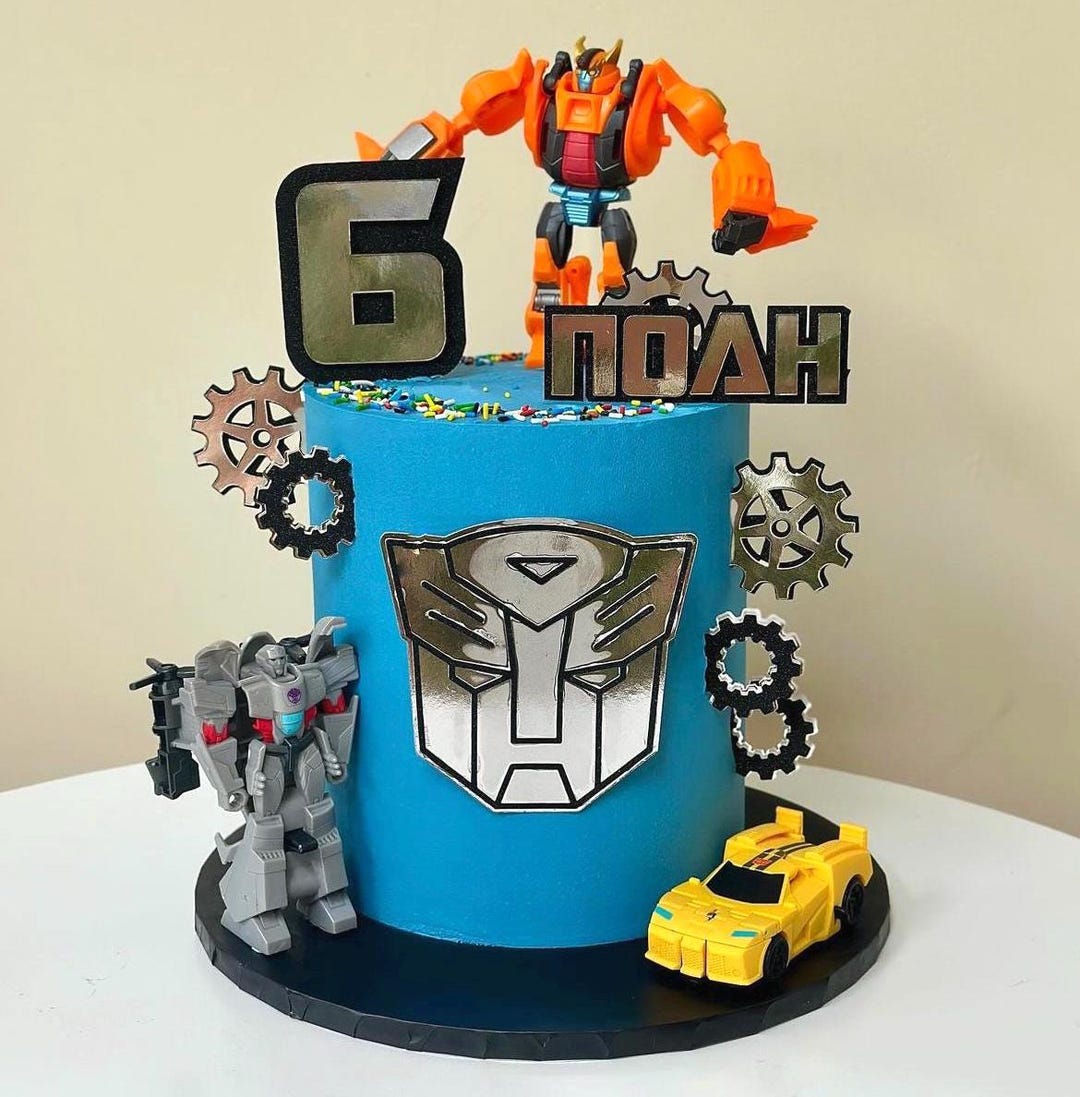 Transformers Robots Inspired Cake Topper Set - Etsy