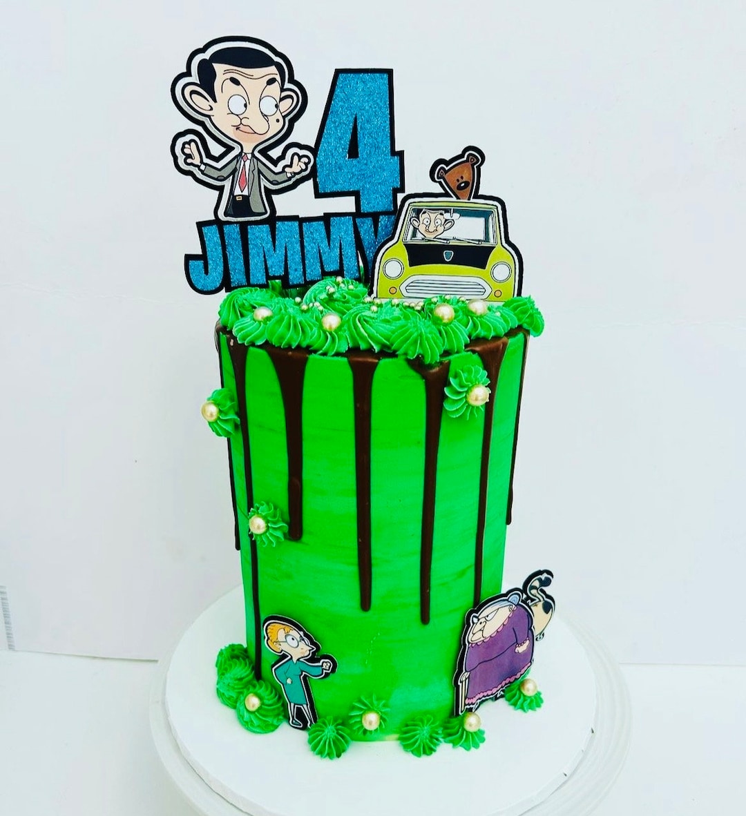 Mr Bean Inspired TV Cartoon Personalised Cake Topper Set - Etsy