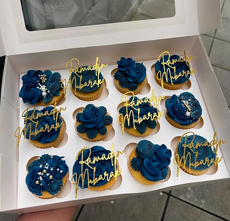 Ramadan Mubarak Eid Glitter Cupcake Toppers NON-EDIBLE, Ramadan Cake ...