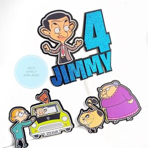 Mr Bean Inspired TV Cartoon Personalised Cake Topper Set - Etsy