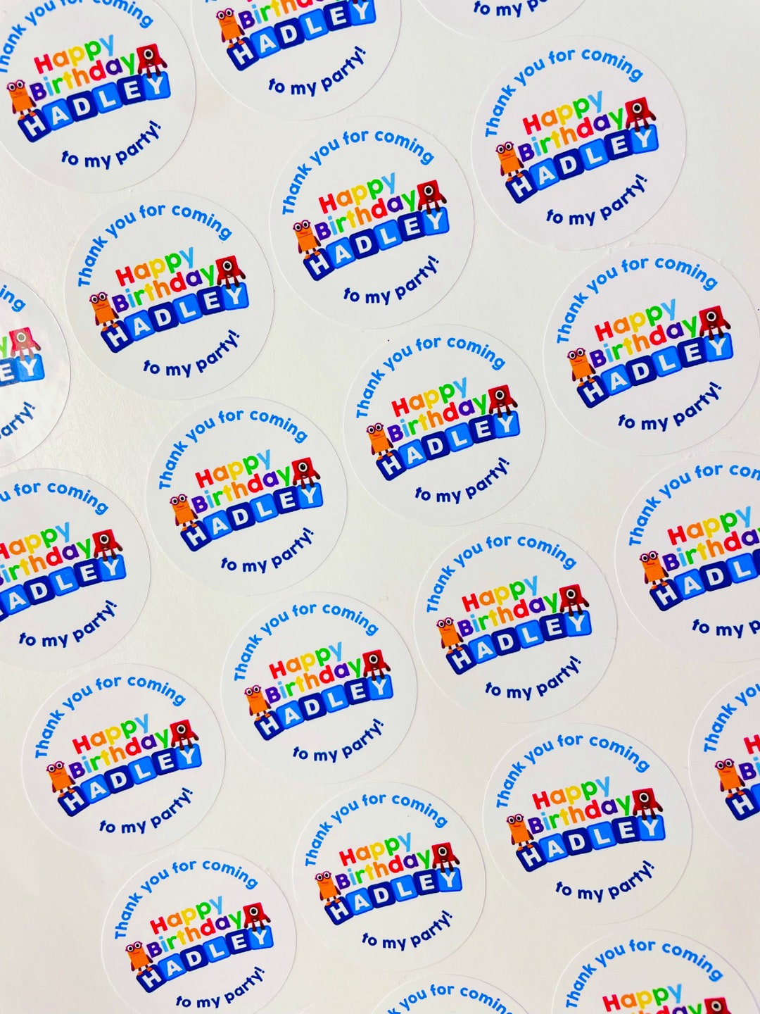 Number Blocks Party Stickers | Number Blocks Sweet Cones Stickers ...