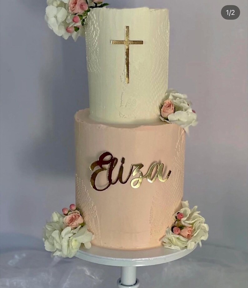 Personalised Christening Holy Communion Charm Cake Toppers - Etsy