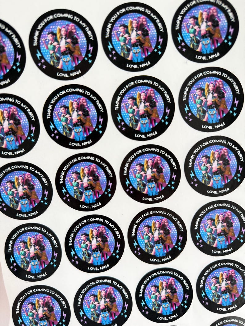 Kpop Demon Hunter Party Stickers, Kpop Birthday - Etsy