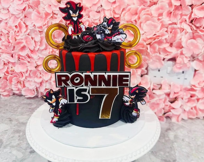 Shadow Sonic Hedgehog Inspired Cake Topper Set - Etsy UK