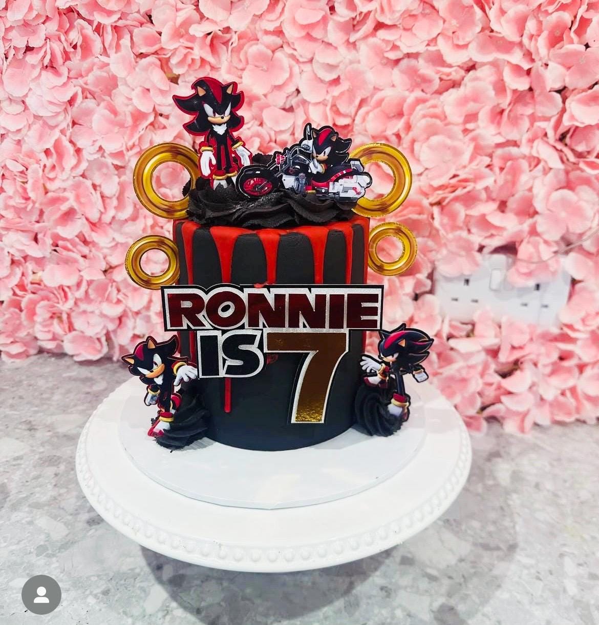 Shadow Sonic Hedgehog Inspired Cake Topper Set - Etsy