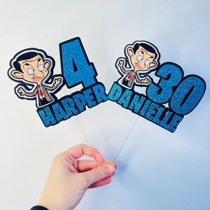 Mr Bean Inspired TV Cartoon Personalised Cake Topper Set - Etsy UK