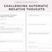 Challenge Automatic Negative Thoughts, CBT Worksheets, Mental Health ...