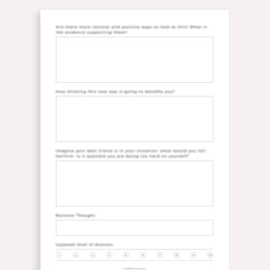 Challenge Automatic Negative Thoughts, CBT Worksheets, Mental Health ...