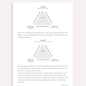 Challenging Automatic Negative Thoughts, 22 Page CBT Journal Printable ...