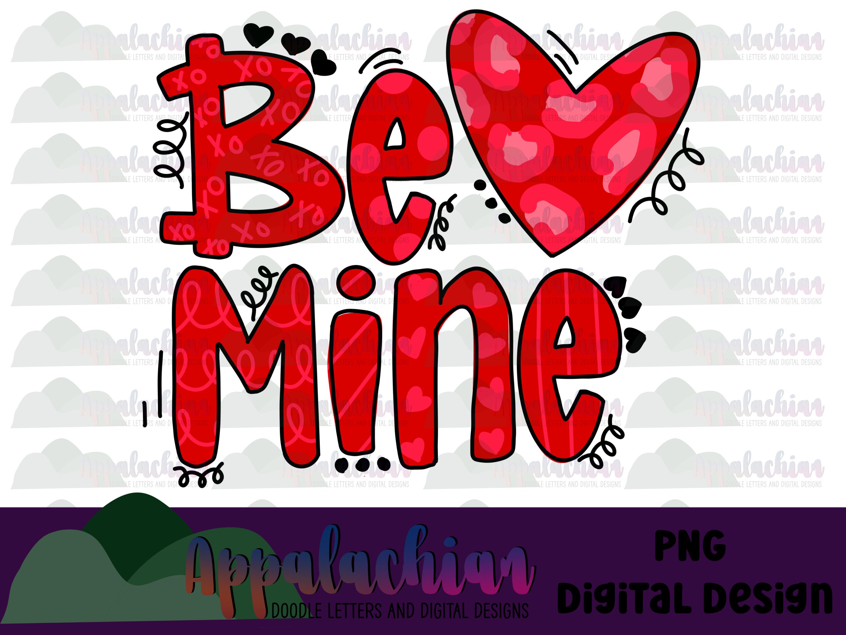 Be Mine Doodle PNG | Digital Download | Instant Download | Retro Png ...