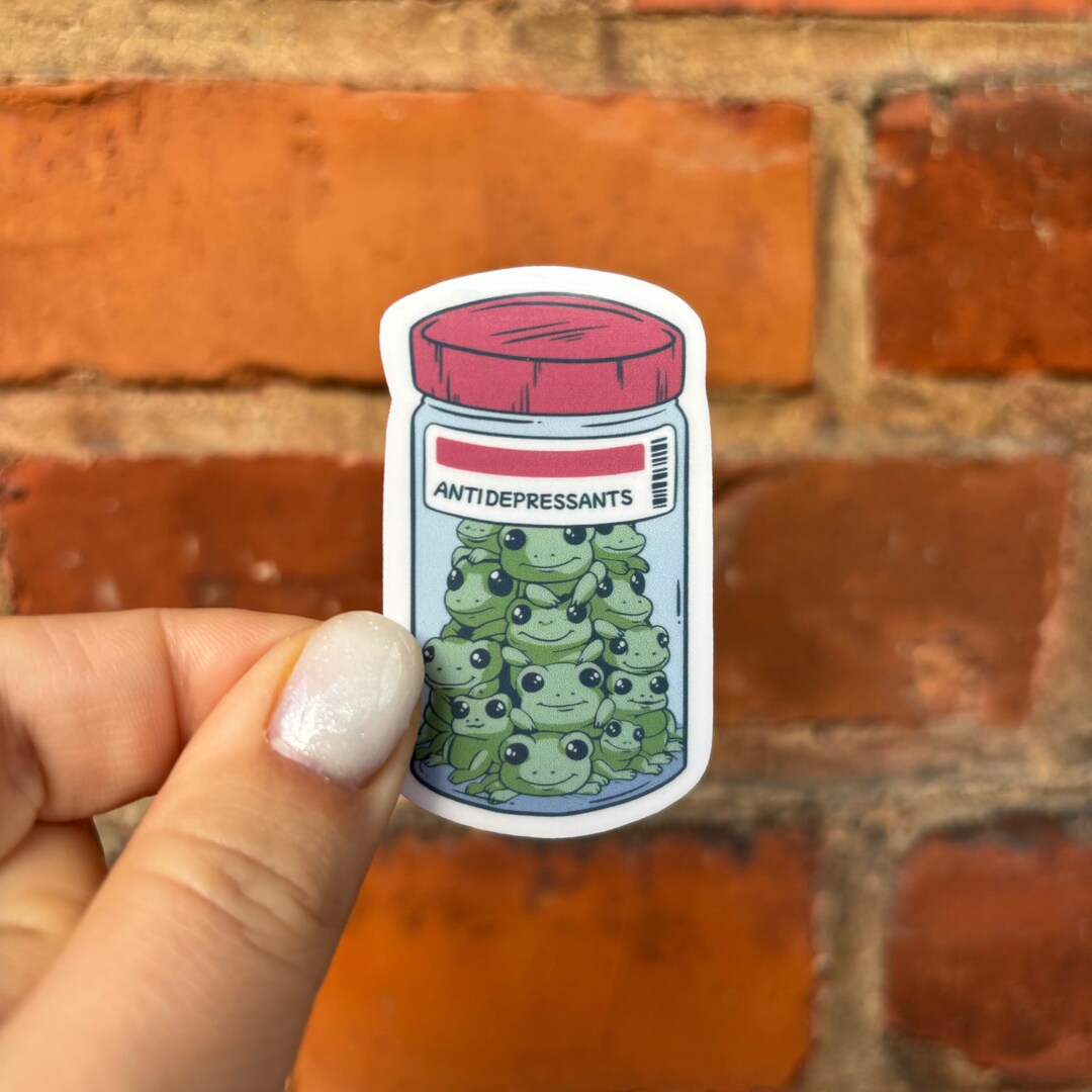 Stickers, Frog, Frogs, Antidepressants, Happy, Cute, Smile, Jar of ...