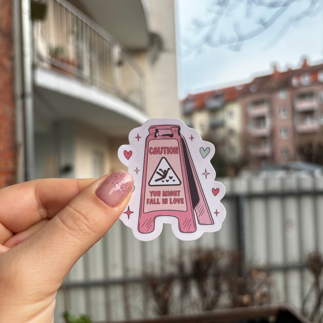 Sticker Sticker Caution Warning You Might Fall in Love Wet Floor Sign ...