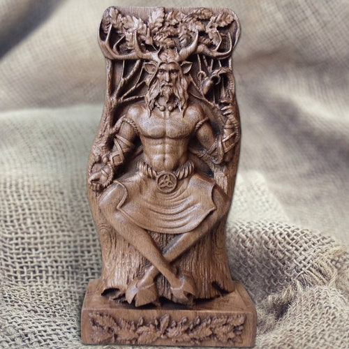 Cernunnos Statue Cernunnos Figure Cernun Wood Horned God - Etsy