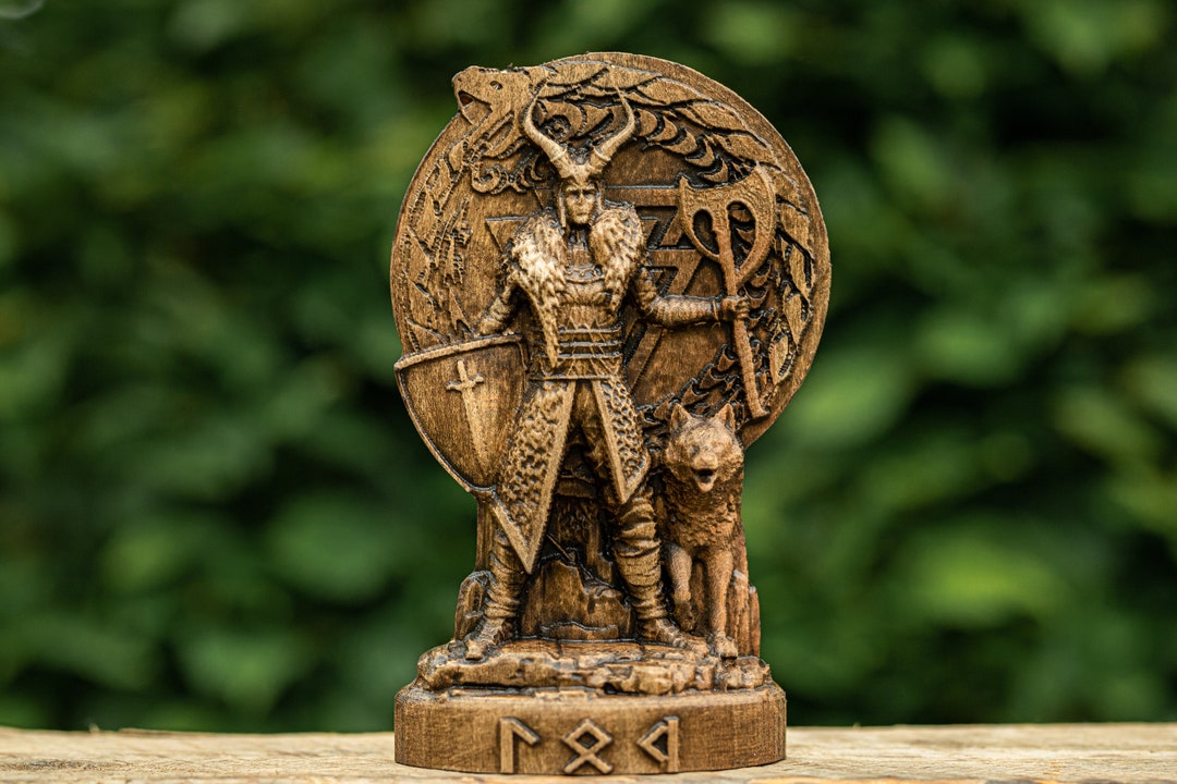 Loki Statue God Viking God Wood Carved Statue Pagan Paganism - Etsy