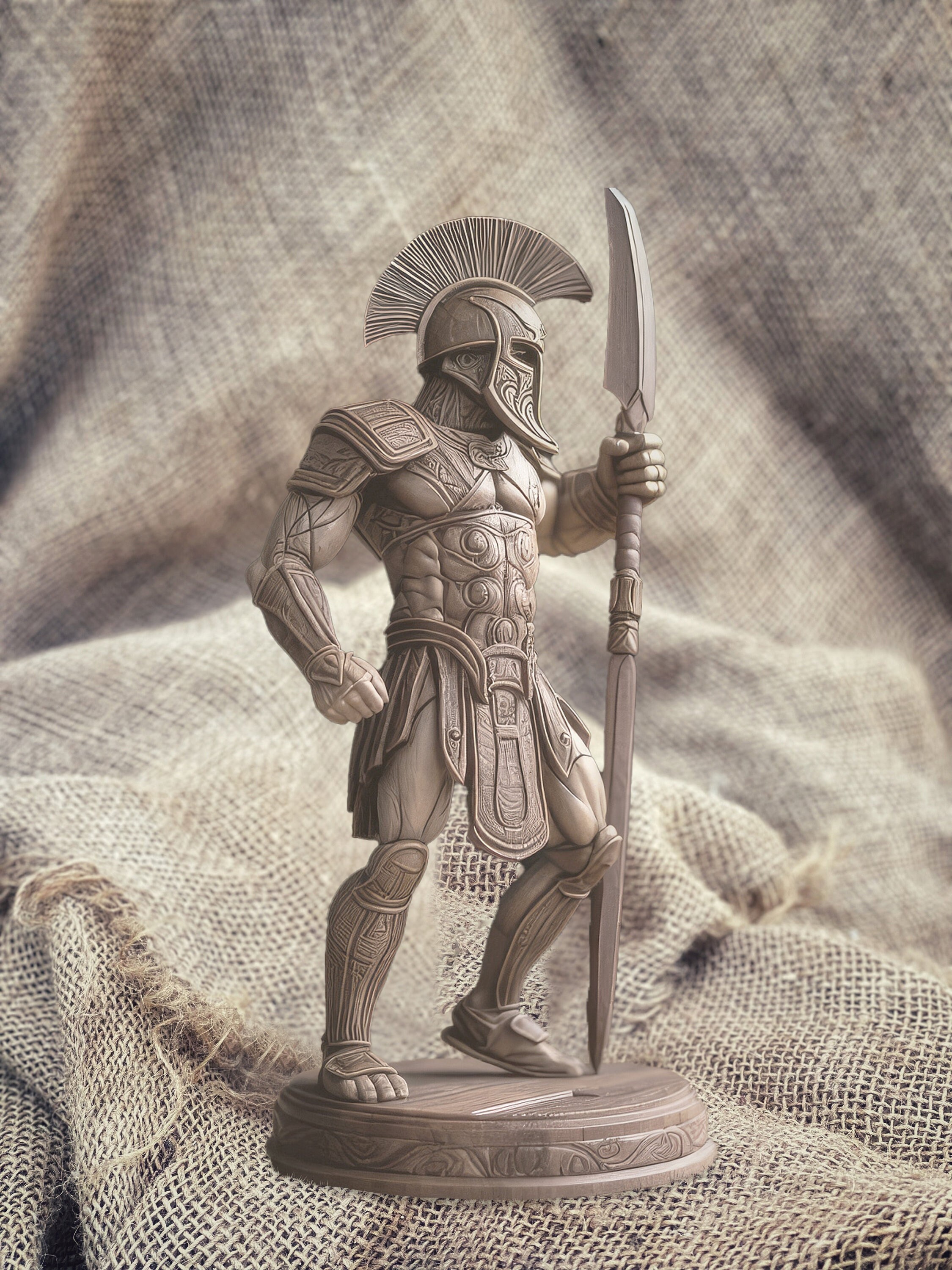 Ancient Spartan Warriors Statues