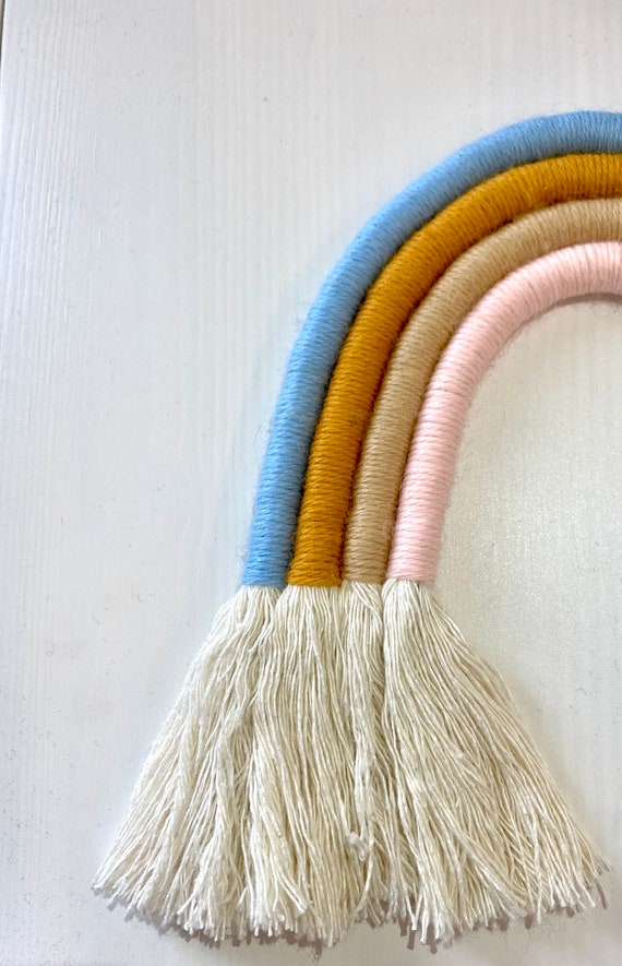 Rainbow Macrame / Macrame Rainbow Handmade Rainbow Decoration - Etsy