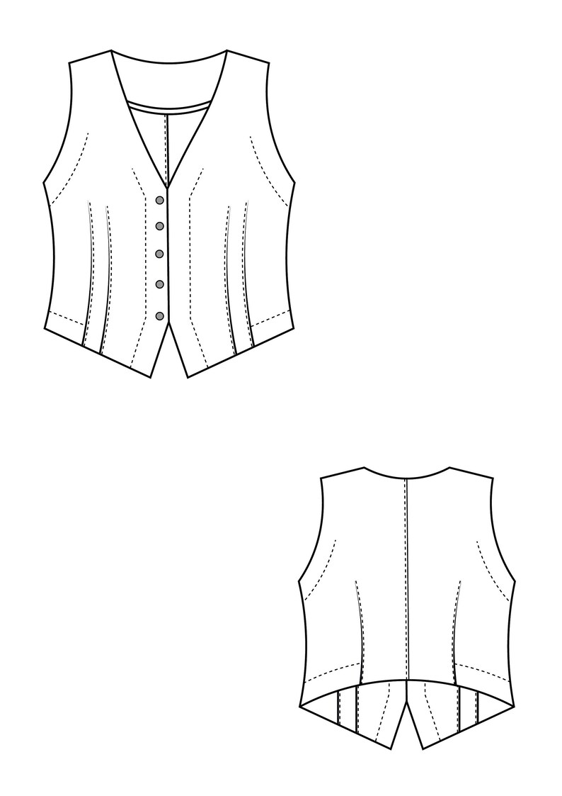 Jeans Vest PDF Sewing Pattern / Instant Download - Etsy