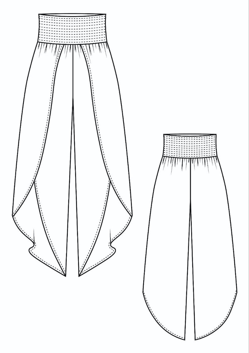 Women Trousers PDF Sewing Pattern /double Layer Trousers/ Instant ...