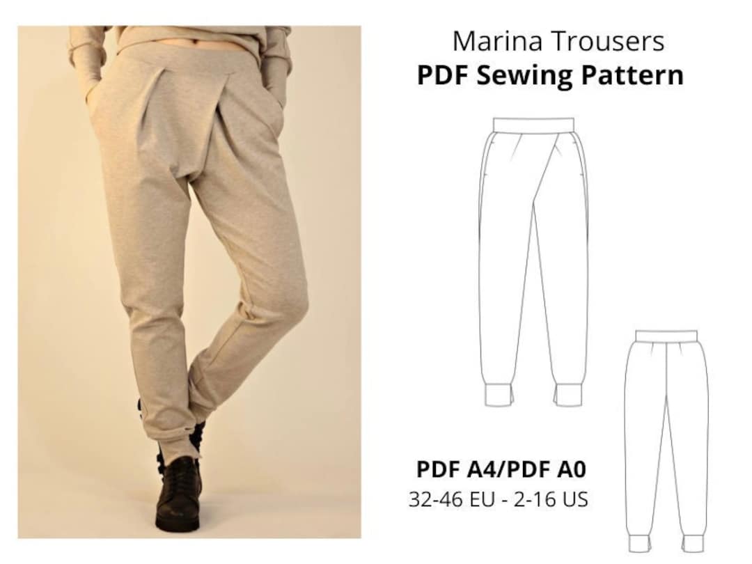 Trousers PDF Sewing Pattern/ Instant Download - Etsy
