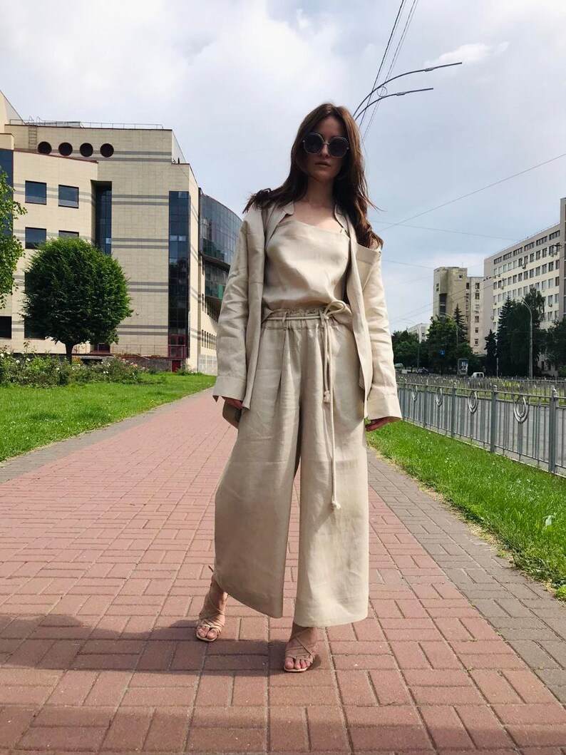 Wide-leg Linen Trousers PDF Pattern/ Instant Download - Etsy