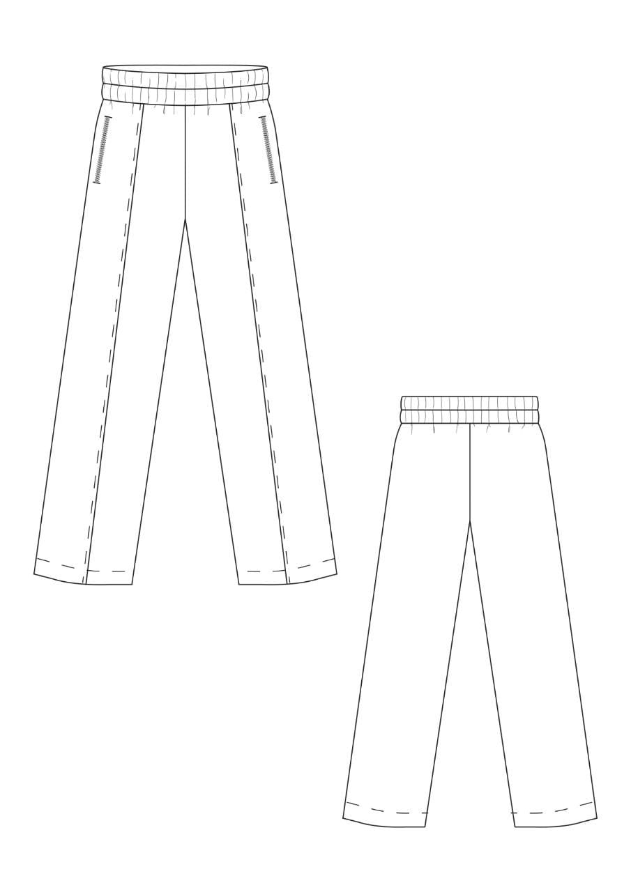 Jersey Pants PDF Sewing Pattern /straight Leg Trousers / Instant ...