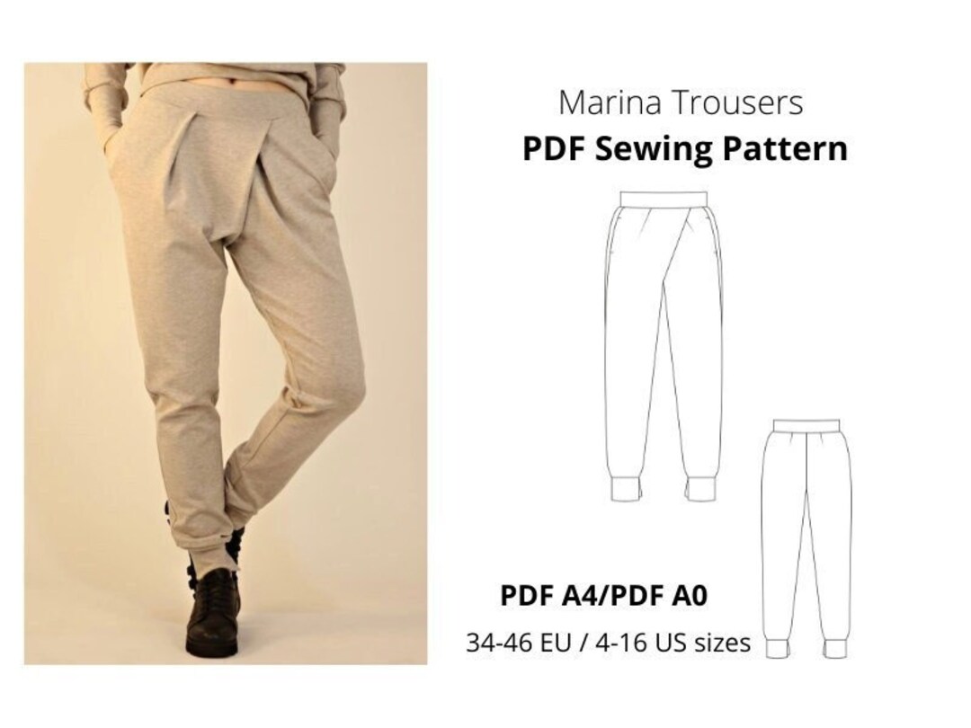Trousers PDF Sewing Pattern/ Instant Download - Etsy