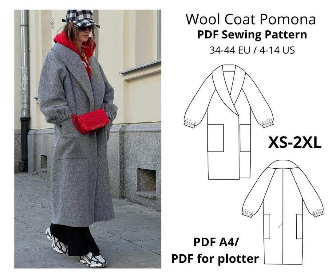 Wool Coat PDF Sewing Pattern / Instant Download - Etsy