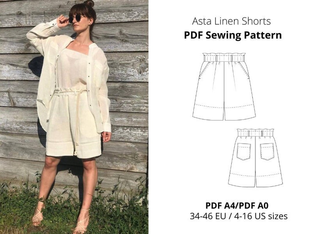 Linen Shorts Sewing Pattern / Bermuda Shorts - Etsy