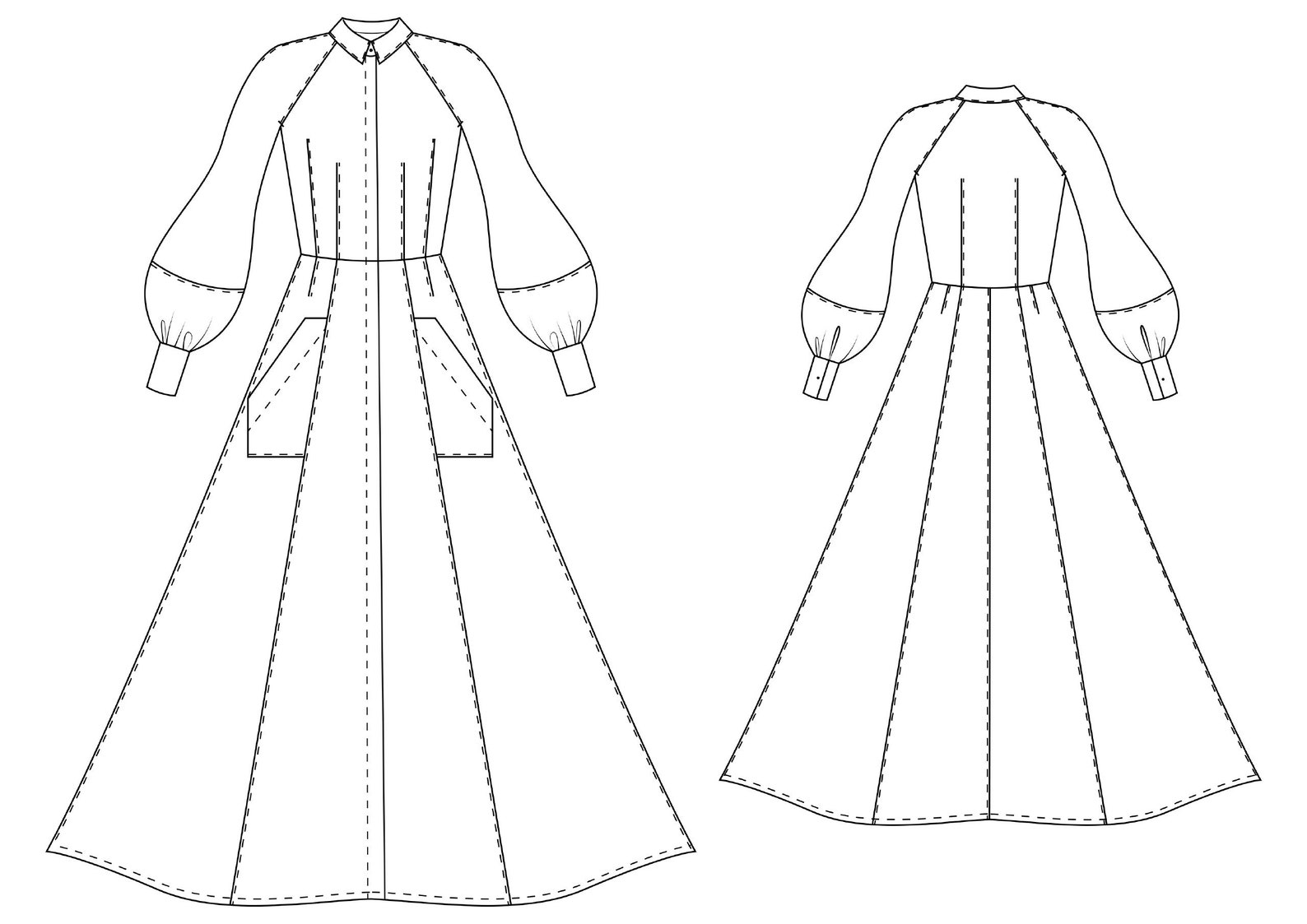 Linen Maxi Dress Pattern / PDF Sewing Pattern / Sundress With Buttons ...