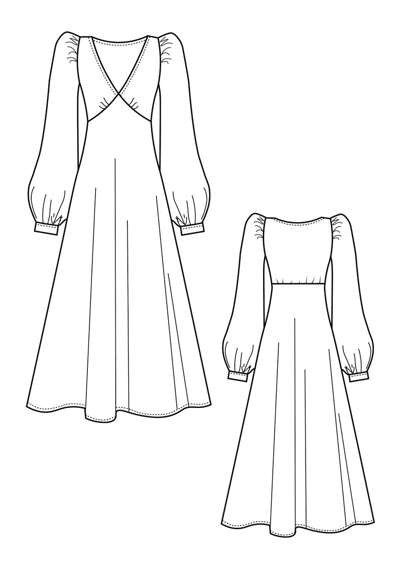 Bohemian Floral Dress PDF Sewing Pattern / Instant Download / Dress for ...