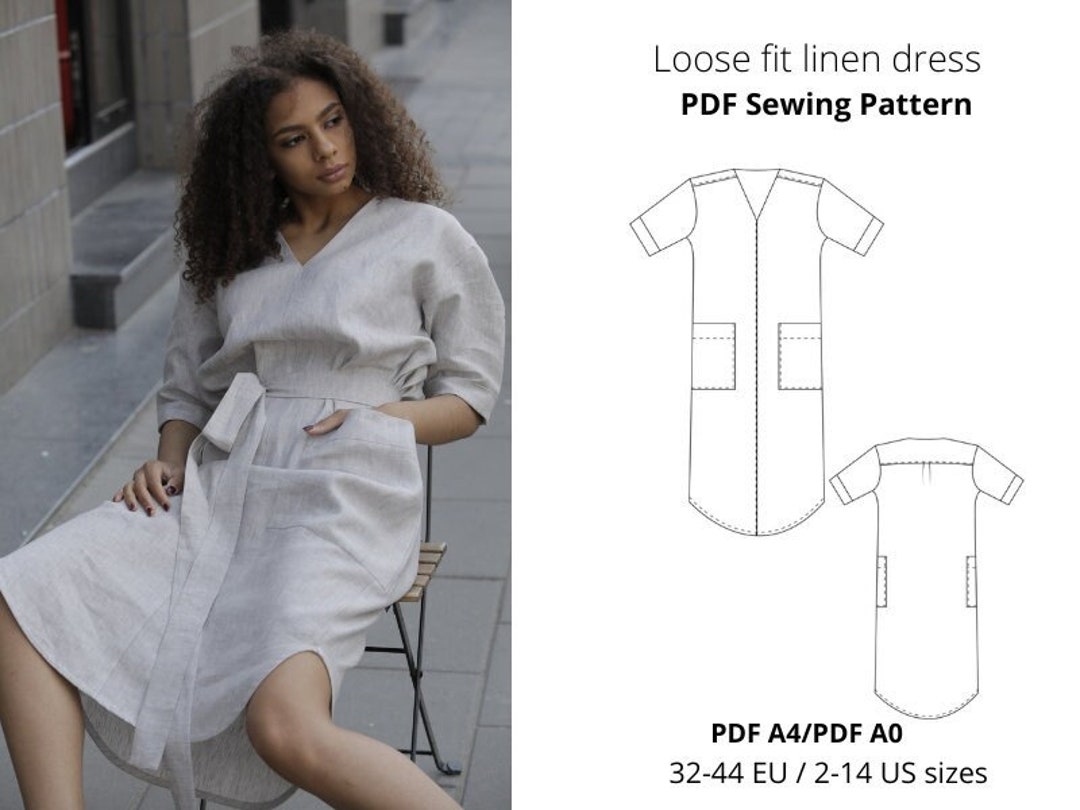 Loose Fit Linen Dress PDF Sewing Pattern/instant Download - Etsy
