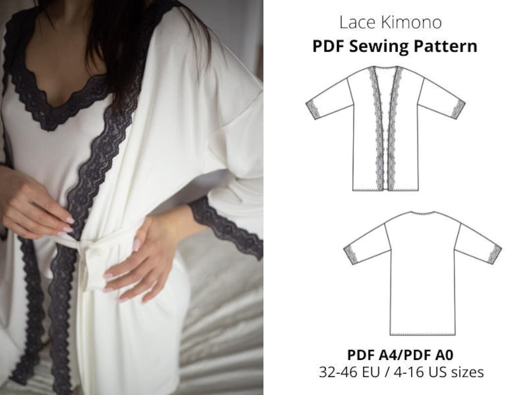 Home Kimono PDF Sewing Pattern/ Instant Download - Etsy