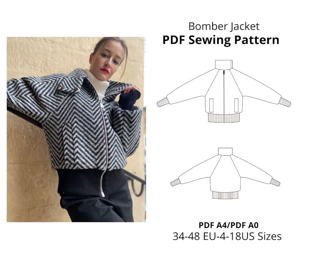 Bomber Jacket PDF Sewing Pattern / Instant Download - Etsy
