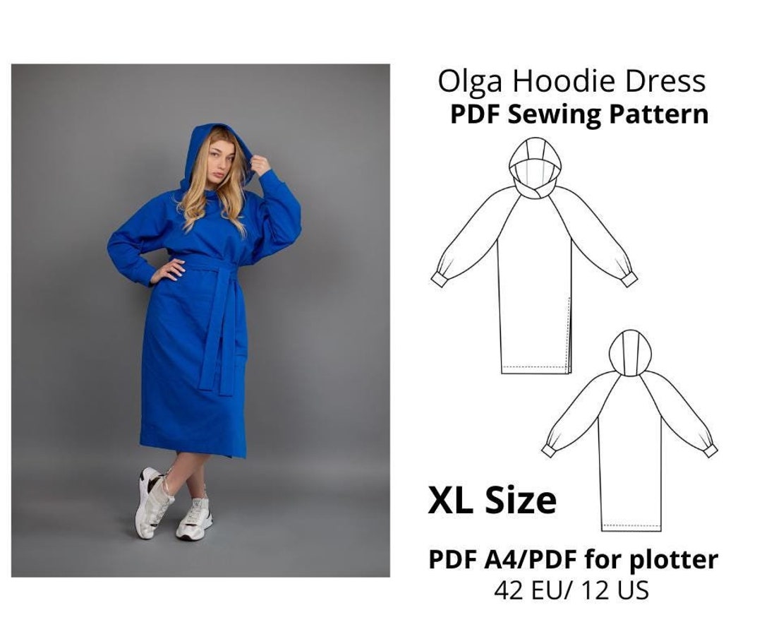 Dress PDF Sewing Pattern/instant Download / Dress With Hood / PDF A4 ...