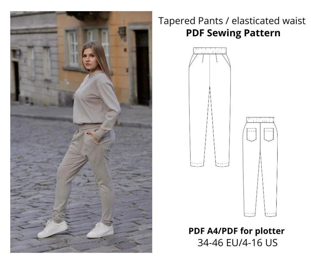Women Elasticated Pants Sewing Pattern/ Instant Download - Etsy