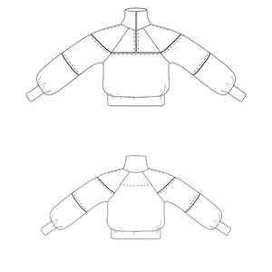 Sweatshirt PDF Sewing Pattern/ Stand-up Collar/ Instant Download - Etsy