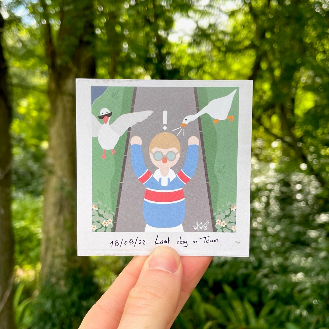 Sticker 8x8cm Untitled Goose Game Happy Memories Polaroid Style ...