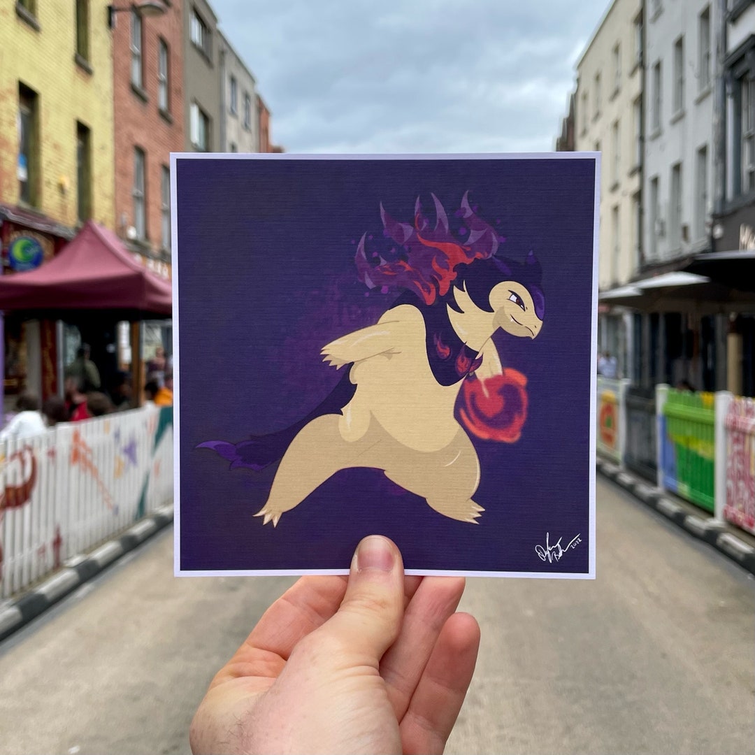 Print 15x15cm Pokémon Legends Arceus Hisuian Typhlosian fire & Ghost ...