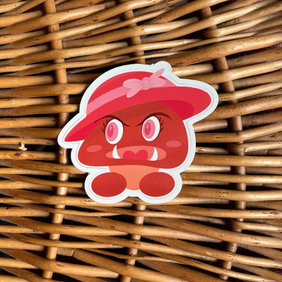 Die Cut Sticker 2.5cm Fancy Goomba mario Retro Gaming Illustration - Etsy