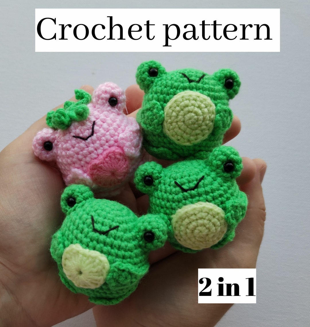 Crochet Frog Patterns, Crochet Strawberry Frog, Crochet Frog Plush ...