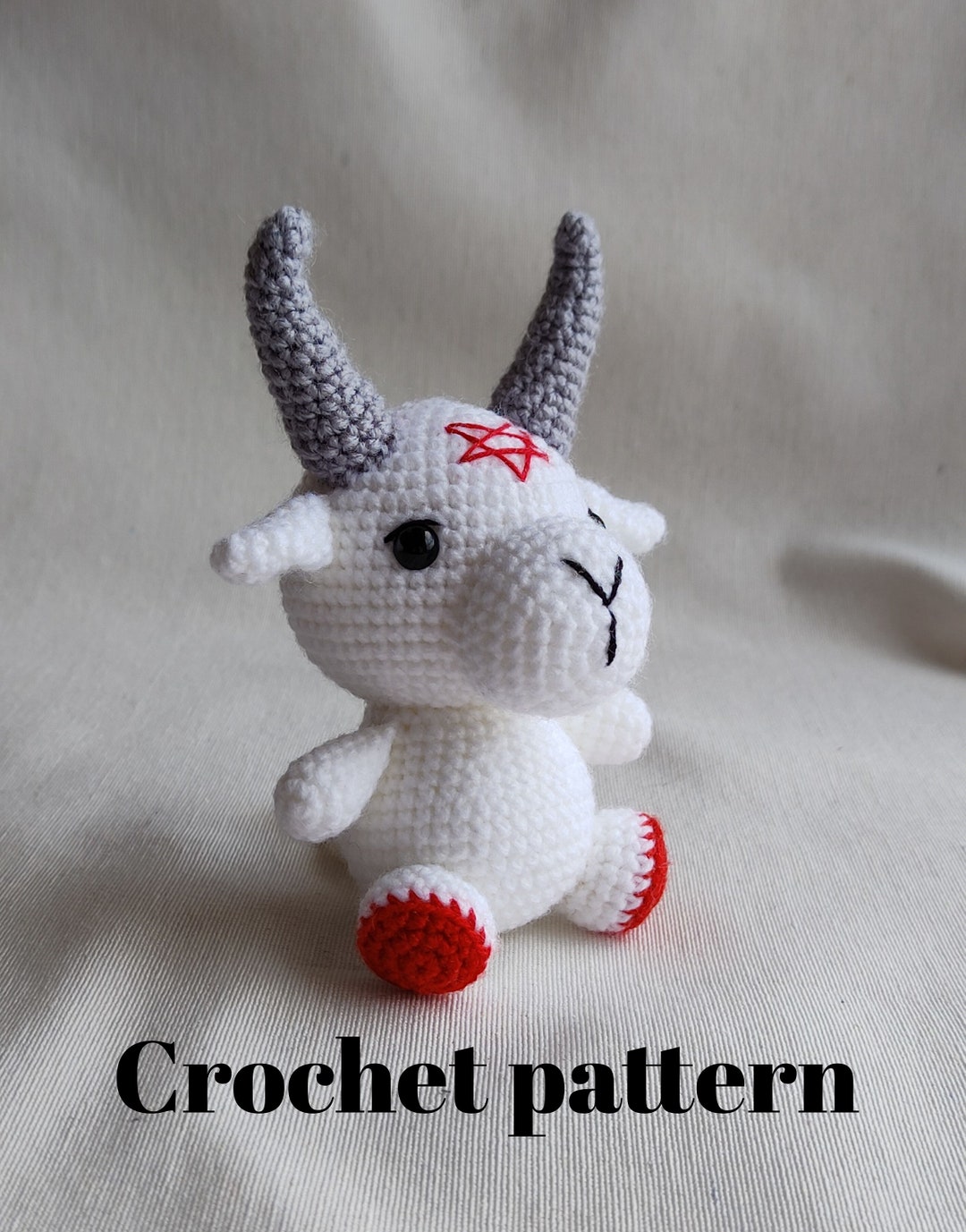 Crochet Baphomet Pattern, Baby Baphomet Amigurumi, Crochet Creepy Doll ...